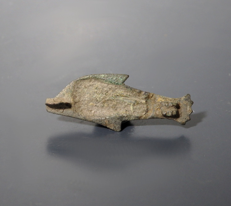 Roman Bronze Enamelled Fish/Dolphin Brooch - Den of Antiquity